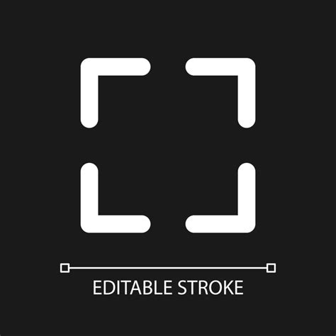 Full Screen Pixel Perfect White Linear Ui Icon For Dark Theme Video Player Display Resolution