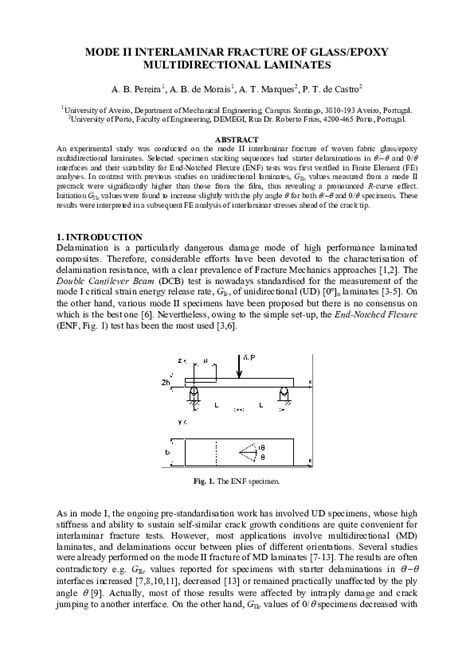 Pdf Mode Ii Interlaminar Fracture Of Glassepoxy Multidirectional Laminates