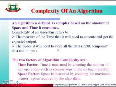 Algorithm Complexity Operation On Data Structure Unit 1 Lecture 3