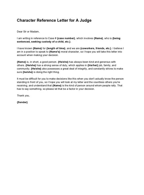 30 Character Reference Letter Templates Templatearchive