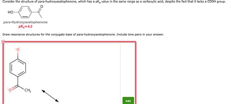 Solved Consider The Structure Of Para Hydroxyacetophenone