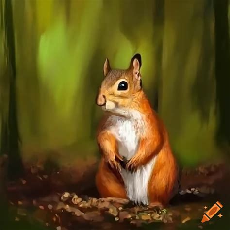 Squirrel In A Forest On Craiyon
