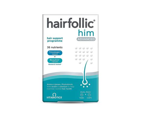 Vitabiotics Hairfollic Him Advanced 30 Tablets And 30 Capsules Vitabiotics Hair Medicines 2u
