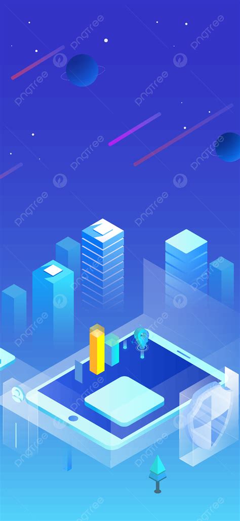 Simple Technology Internet Intelligent Technology Background Blue Background Background Of