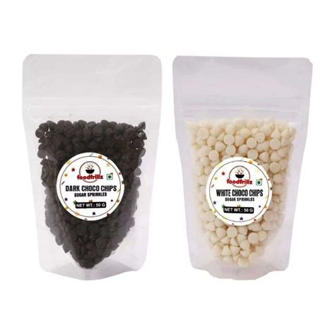 Dark Choco Chips And White Choco Chips 50 G X2100 G Foodfrillz