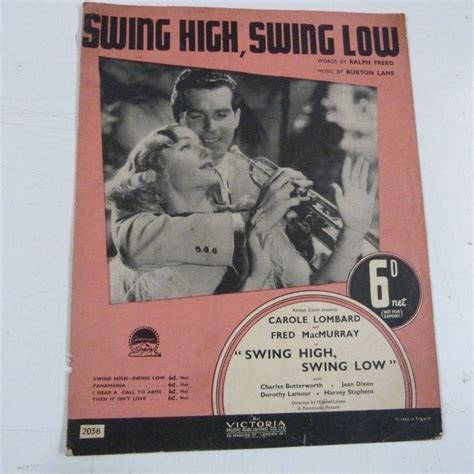 Song Sheet Swing High Swing Low Carole Lombard Fred Macmurray 1937