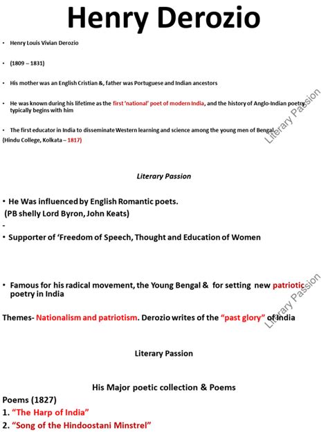 Henry Derozio Pdf Poetry