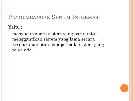 PPT ANALISA DAN PERANCANGAN SISTEM INFORMASI PowerPoint Presentation ID