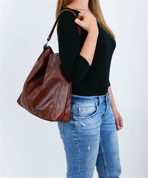 Leather Hobo Bag Chestnut Brown Leather Handbag Crossbody Etsy