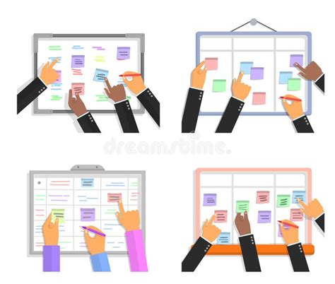 Concept Agile Project Plan Team People Work Stock Vector