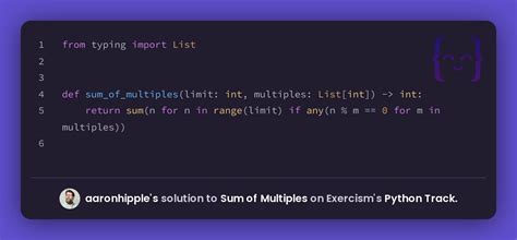 Aaronhipples Solution For Sum Of Multiples In Python On Exercism