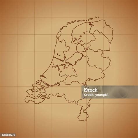 荷蘭地圖向量圖形及更多國家 地域圖片 國家 地域 地圖 地圖學 Istock