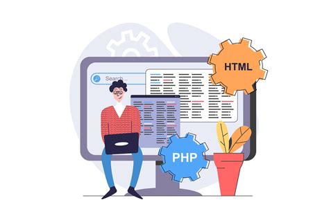 Programmers Concept In Modern Flat Design For Web Man Developer