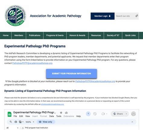 Aapath Research Committees New Listing Of Pathology Phd Programs Association For Academic