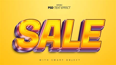 Premium Psd Sale Orange Purple 3d Text Effect Template Design