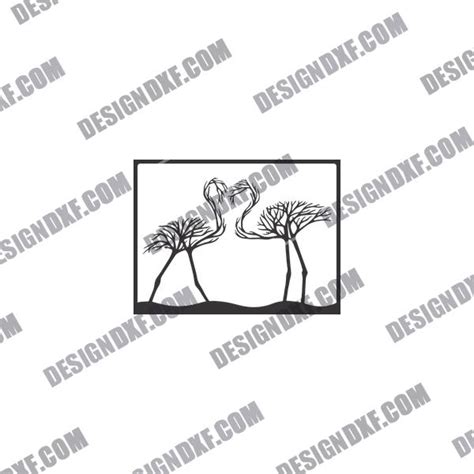 Tree Flamingo Wall Decor DXF File For CNC Cutting