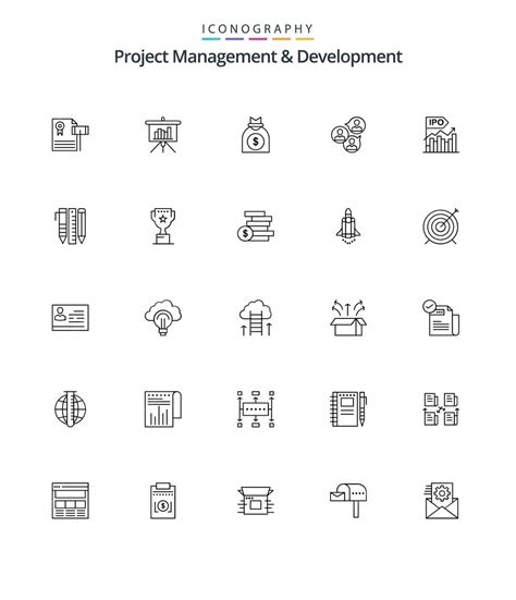 Premium Vector Creative Project Management And Development 25 Outline Icon Pack Such As Modern