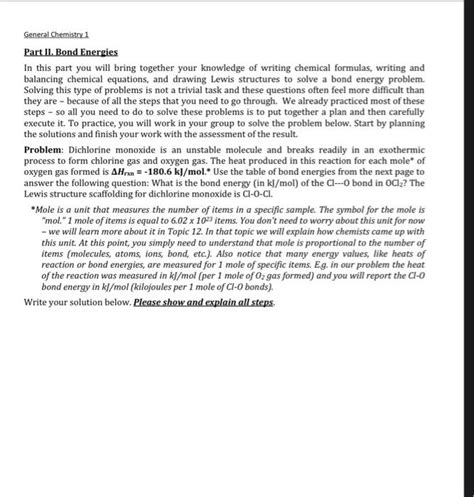 solved part ii bond energies in this part you will bring