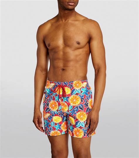 Mens Vilebrequin Multi Orange Print Moorea Swim Shorts Harrods Uk