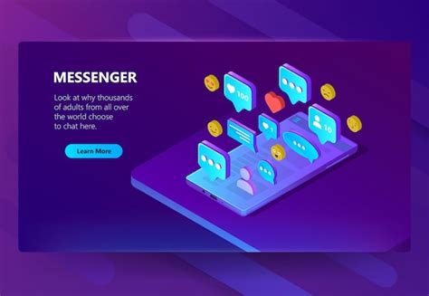 Sitesjabloon Voor Volwassen Messenger Chat Gratis Vector