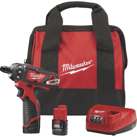 Milwaukee M12 Li Ion Cordless 2 Speed Screwdriver Kit With 2 Batteries