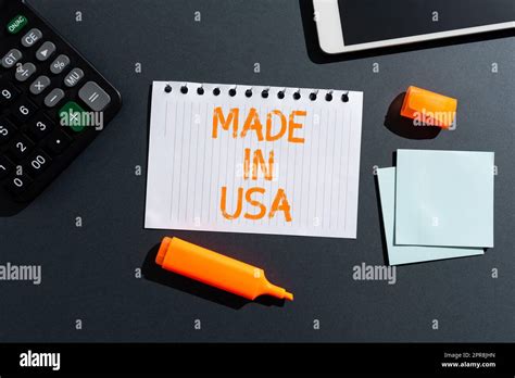 Writing Displaying Text Made In Usa Business Showcase American Brand