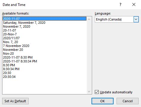 How To Insert Todays Date In Word With Shortcut