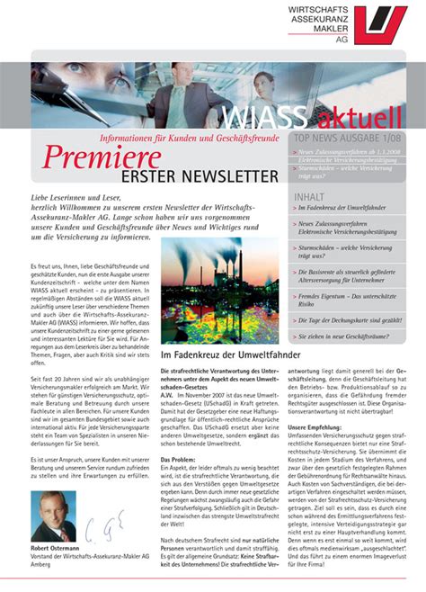 Premiere Erster Newsletter Der Wiass Neues Zulassungsverfahren Ab Dem 01032008 Evb