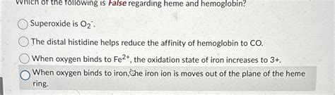 solved which of the following is false regarding heme and