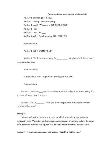 Script Pdf Meiosis Mitosis