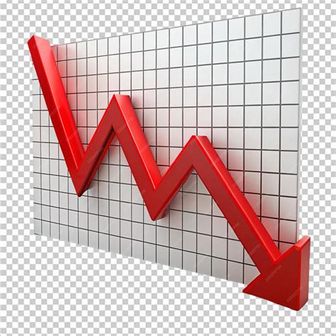 Stock Market Decline Downfall Red Falling Arrow Premium Ai Generated Psd