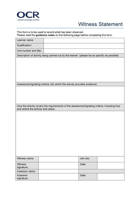 Free 17 Witness Statement Forms In Pdf Ms Word
