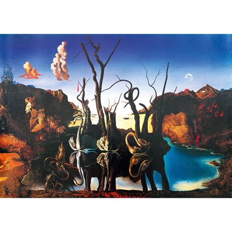 Puzzle 1000 Piese Bluebird Swans Reflecting Elephants 1937 Salvador