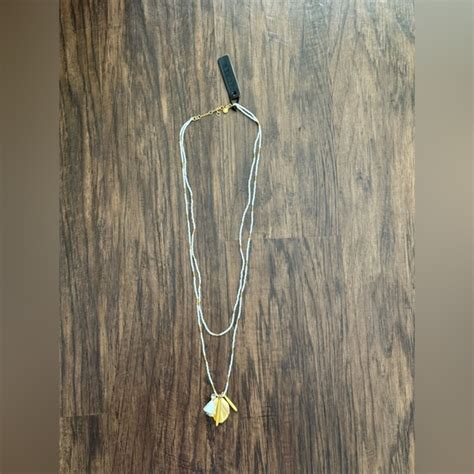 J Crew Jewelry Jcrew Beaded Shell And Tassel Pendant Necklace