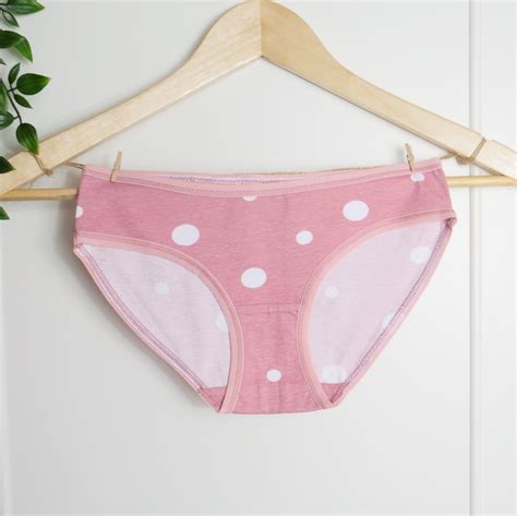 Girls Organic Cotton Knickers Pink With White Dots You Underwear