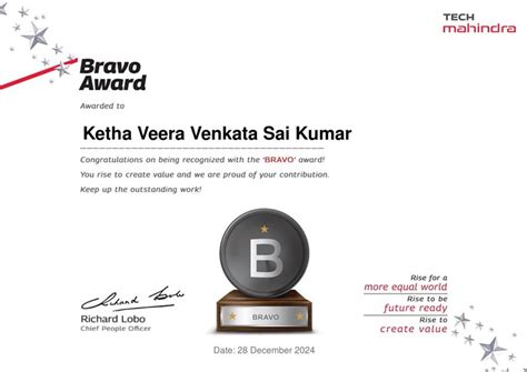 Gratitude Recognition Manualtesting Techmahindra Teamwork Ketha