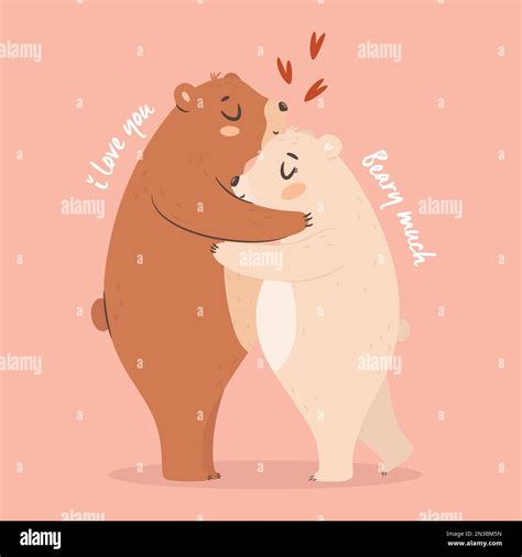 I Love You Beary Much Cute Bears Couple Hugging Valentines Day Card