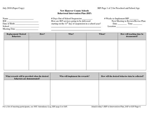 That Behavior Intervention Plan Template Doc Behavioral In Intervention