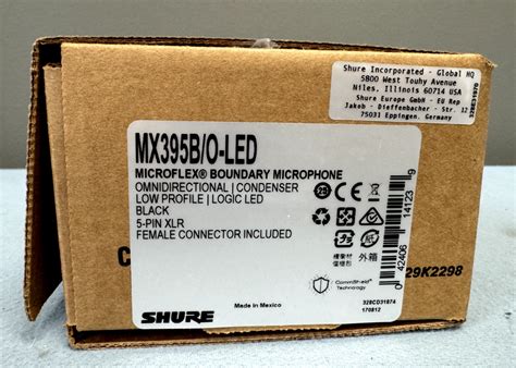 Shure Mx395b O Led D Microflex Low Profile Omnidirectional Boundary Mi Lpav
