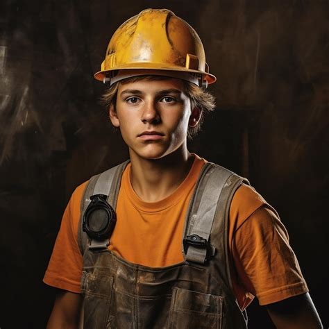 Premium Photo Young Construction Worker In Safety Gear