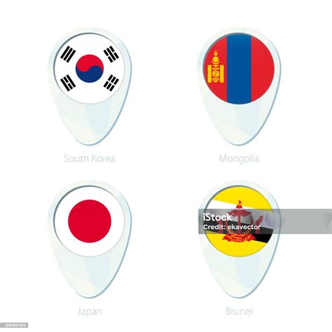 韓国モンゴル日本ブルネイ旗の位置マップピンアイコン アイコンのベクターアート素材や画像を多数ご用意 アイコン イラストレーション