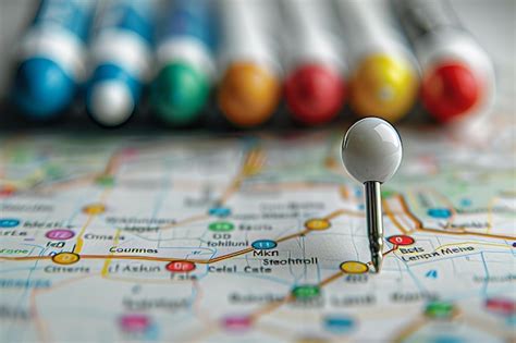 Premium Photo Map With Multiple Markers Placed On It