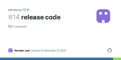 Release Code Issue 14 Wenwenyu TCM GitHub