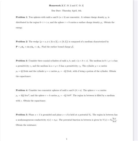 Solved Homework 2 C O 2 And C O 3 Due Date Thursday Chegg