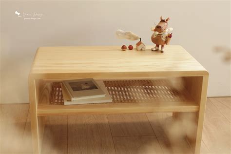 藤編桌 邊桌 沙發邊桌 矮桌 穿鞋椅 裸色款 Yomu Design