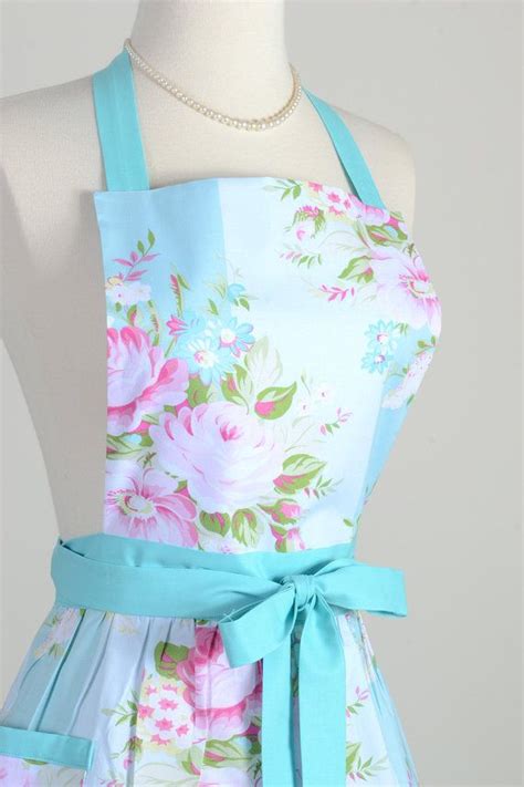 Full Bib Womens Apron Tanya Whelan Roses In Pink On Tiffany Etsy