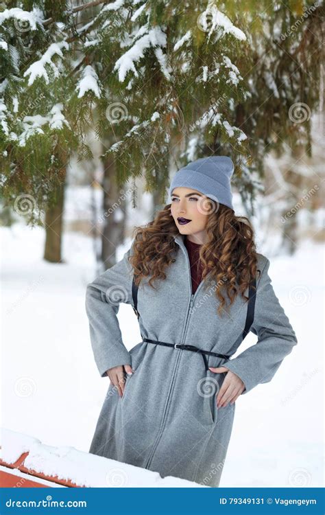 Hipster Girl Winter Youth Fashion Stock Image Image Of Makeup