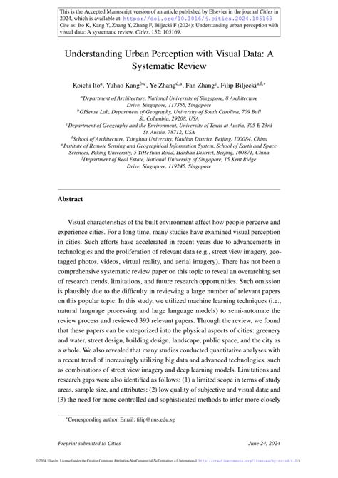 Pdf Understanding Urban Perception With Visual Data A Systematic Review