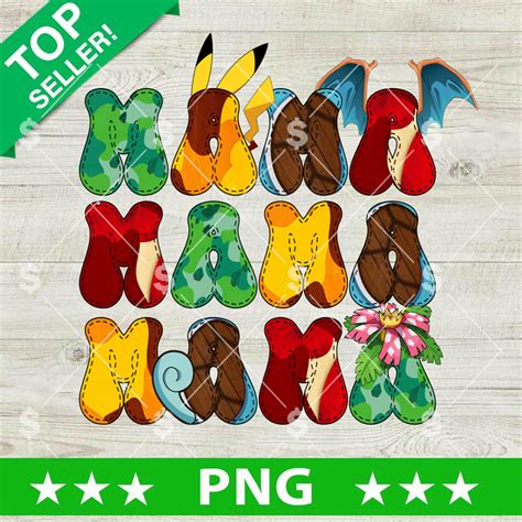 Pokemon Mama Png Pikachu And Friends Png Pokemon Mom Life Sublimation Png