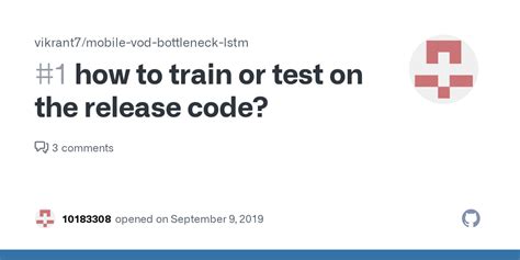 How To Train Or Test On The Release Code Issue Vikrant Mobile